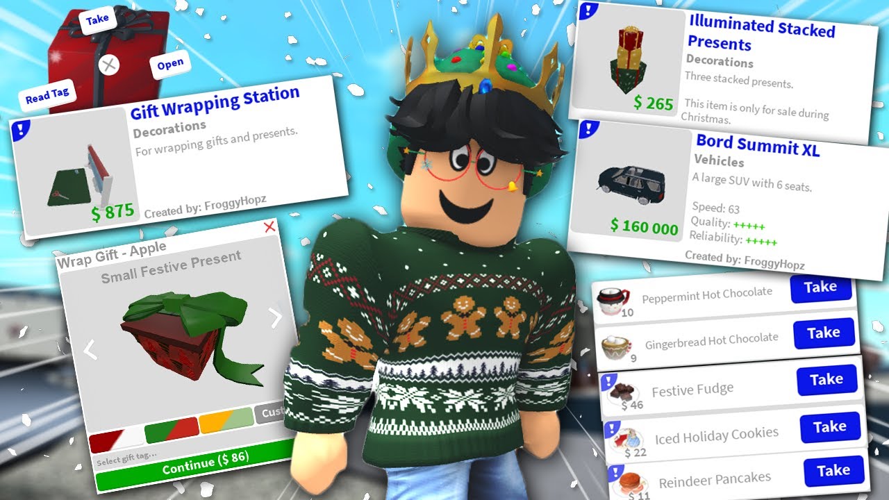 NEW BLOXBURG CHRISTMAS UPDATE... GIFT WRAPPING, NEW FOODS, CAR AND MORE!