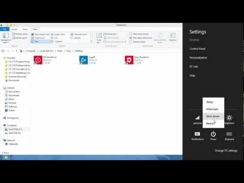 Quick Shutdown / Log-off Button for Windows 8