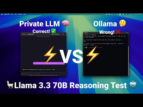 Ollama vs Private LLM: Llama 3.3 70B Local AI Reasoning Test