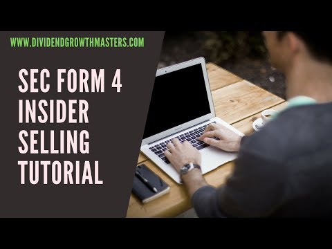 SEC Form 4 Insider Selling Tutorial (SEC Edgar Search)