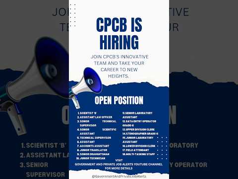 CPCB Vacancy 2025 #vacancy #job #government