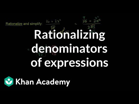 Rationalizing denominators of expressions Video Lecture - Engineering ...