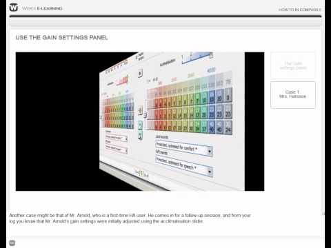 How to use the Gain settings panel with Widex Compass