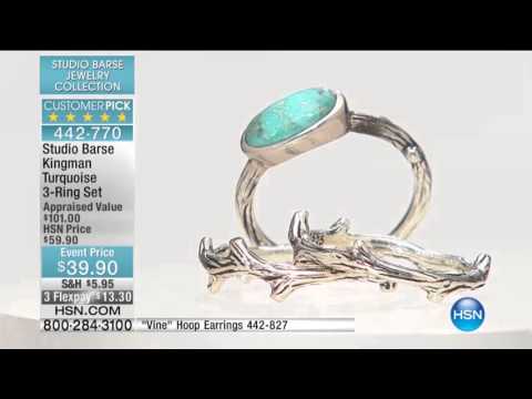 Studio Barse Kingman Turquoise Sterling Silver 3Ring Set
