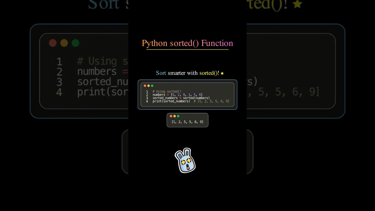 Sort Smarter with Python’s sorted() Function 🐍 | 20-Second Tip! #python  #codingtips