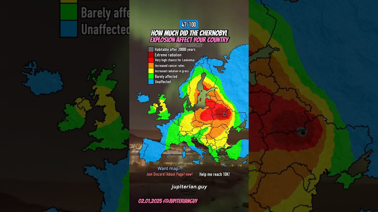 How much did the Chernobyl explosion affect your country in Europe? #shorts #funny #mapping  #europe