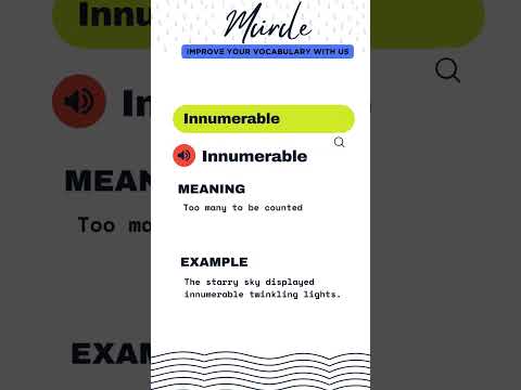 Meaning of Word INNUMERABLE #shortvideo #english #learning