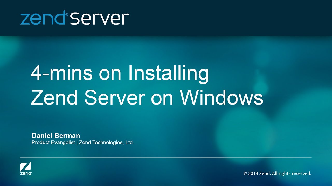 4-mins on Installing Zend Server on Windows