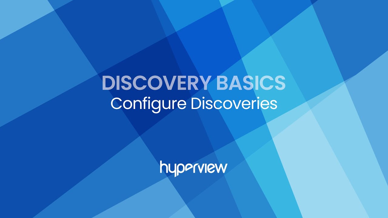 Auto-Discovery Basics: Configure Discoveries