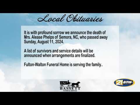 Obits for August 13, 2024