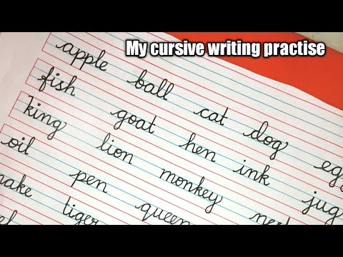 Cursive handwriting- a to z words writing practise/handwriting tutorial//cursive writing for kids