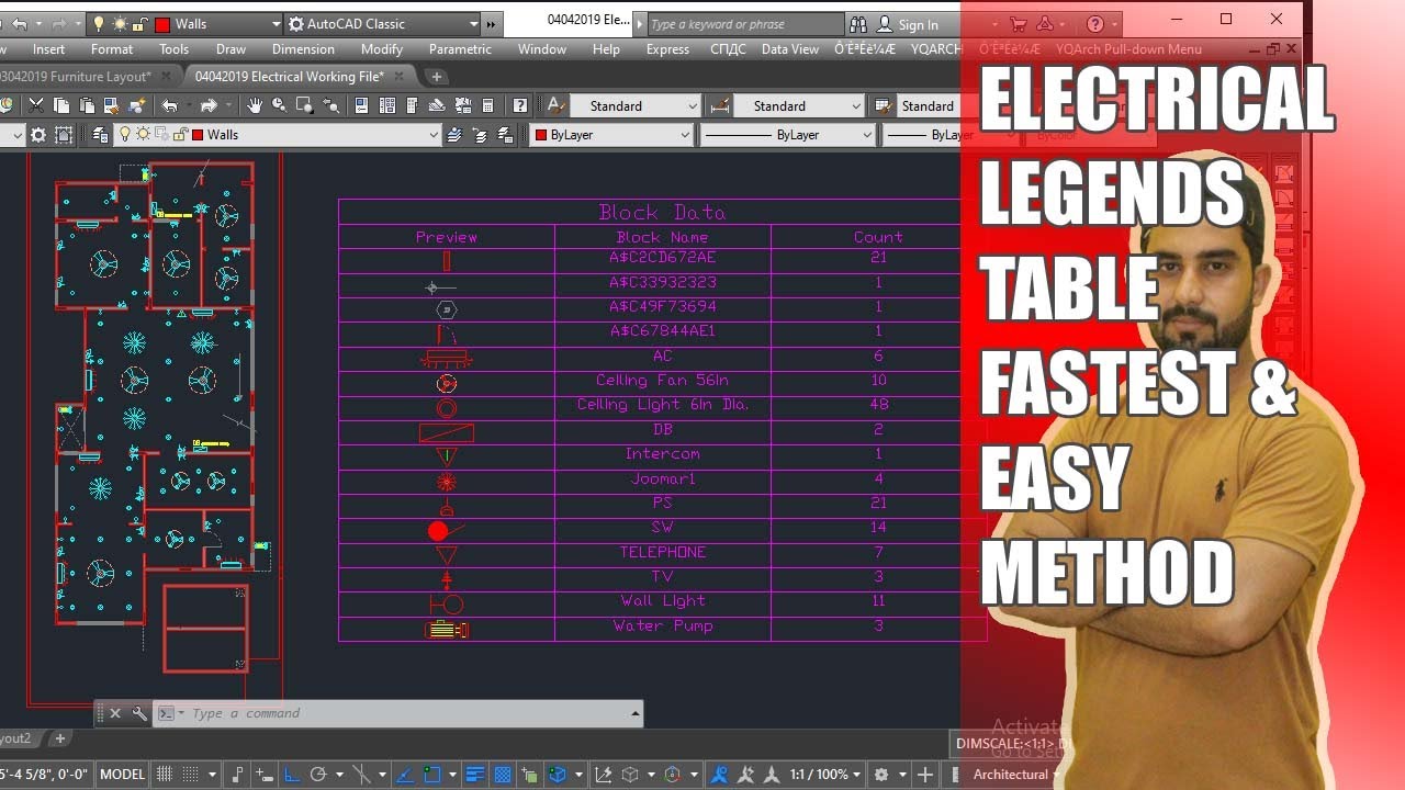Create Electrical Legends Table In AutoCAD | Fastest & Easy Method