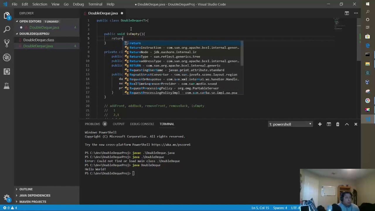 A Simple Java Double Deque (