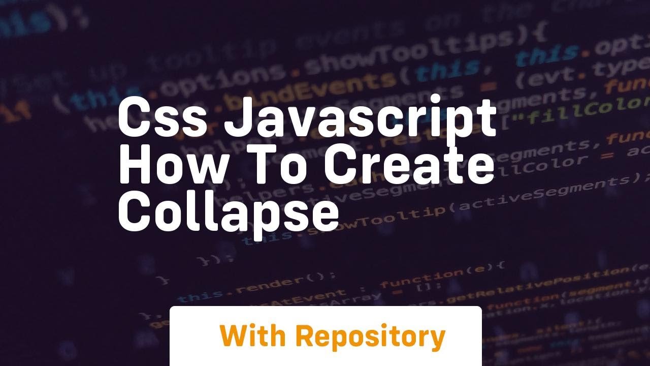 Css javascript how to create collapse