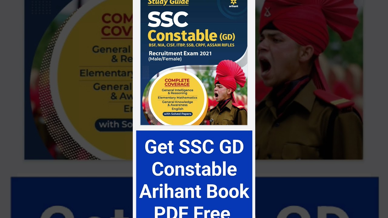 SSC GD Constable Arihant Book PDF Free #download Free ssc Gd book from telegram