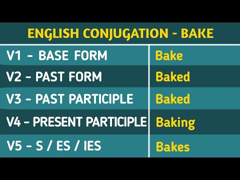 Conjugation English Verb to BAKE | BAKE Past Tense, Present, Future, Participle Form - V1 V2 V3