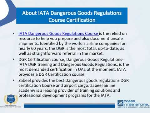 Dangerous goods regulations course - What are the IATA regulations?
