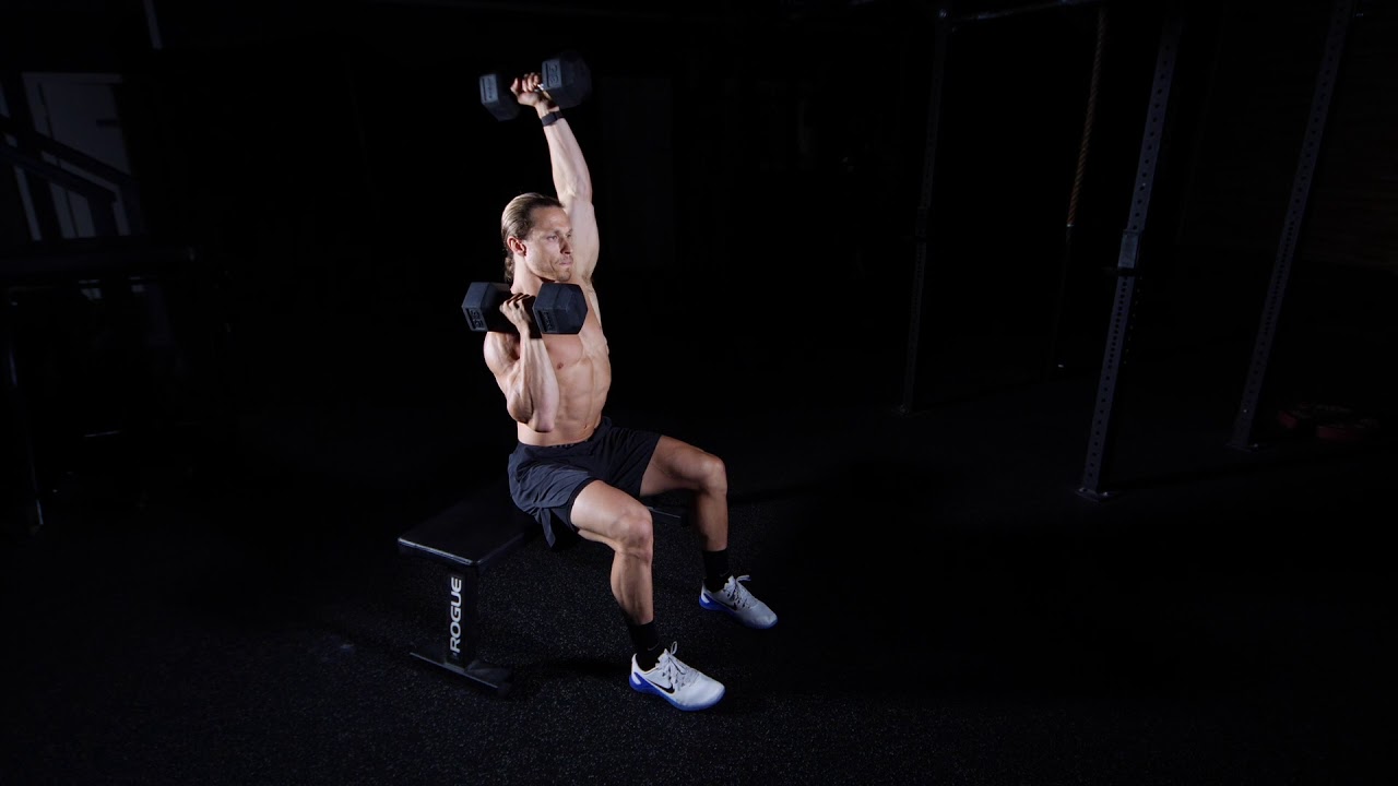 Seated Alternating Dumbbell Press Bottom Up