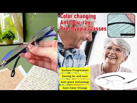Color-changing anti-blue light presbyopia glasses