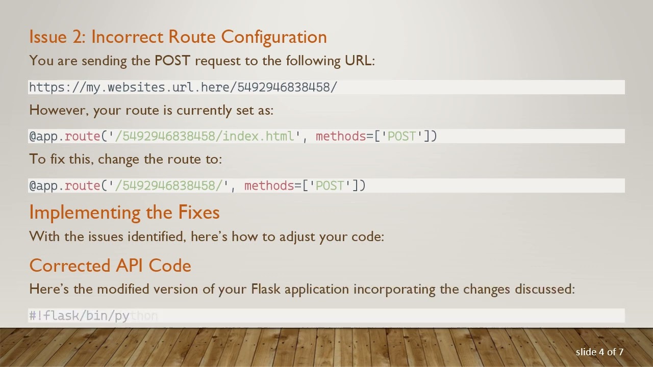 Solving the 405 Method Not Allowed Error in Python Flask Web API