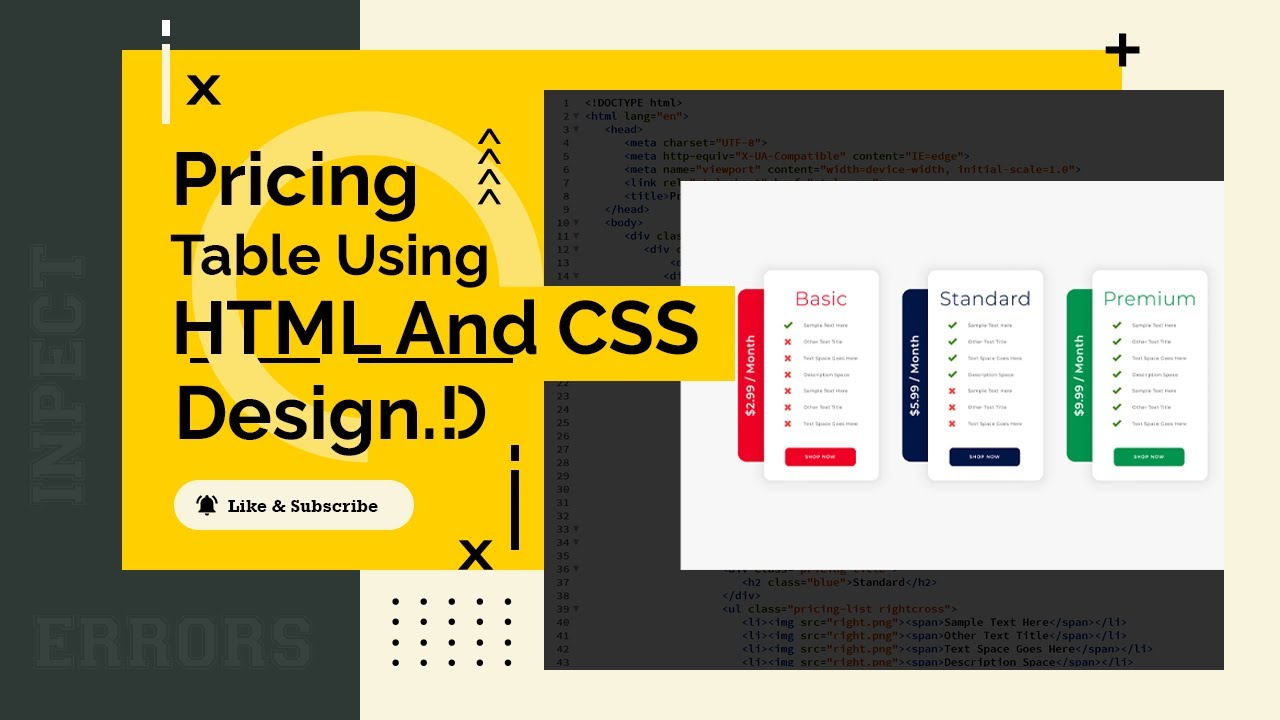 How to make Responsive Pricing Table using HTML and CSS