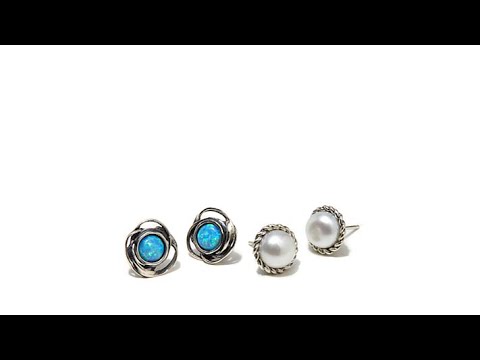 Noa Zuman Sterling Silver Set of 2 Stud Earrings