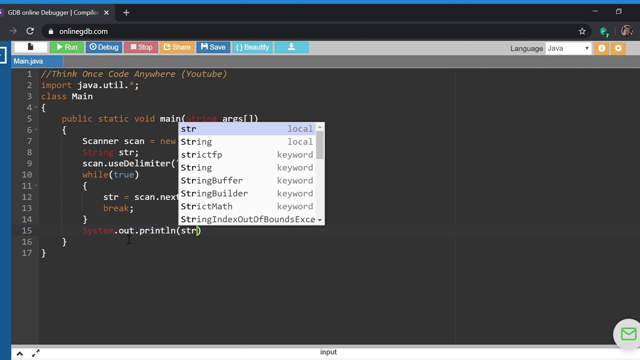 Multiline String input using Java