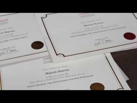 ORACLE CERTIFIED PROFESSIONAL(OCP) CERTIFICATE First look - ORACLE DATABASE ADMINISTRATOR