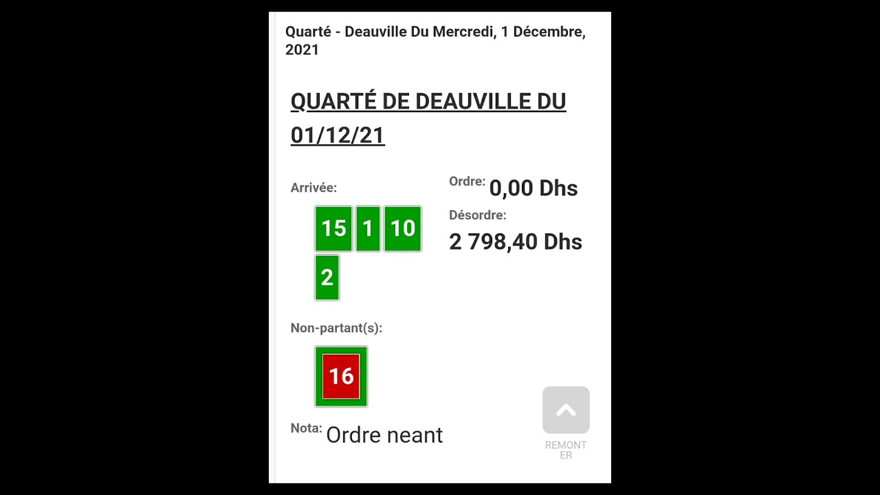 arrivée définitive quinté Deauville 01.12.21