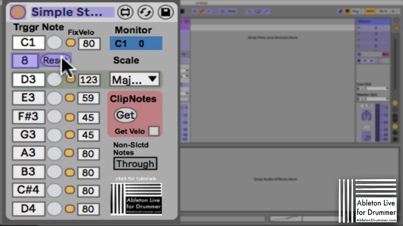 Simple Step Sequence Max for Live device for Ableton Live