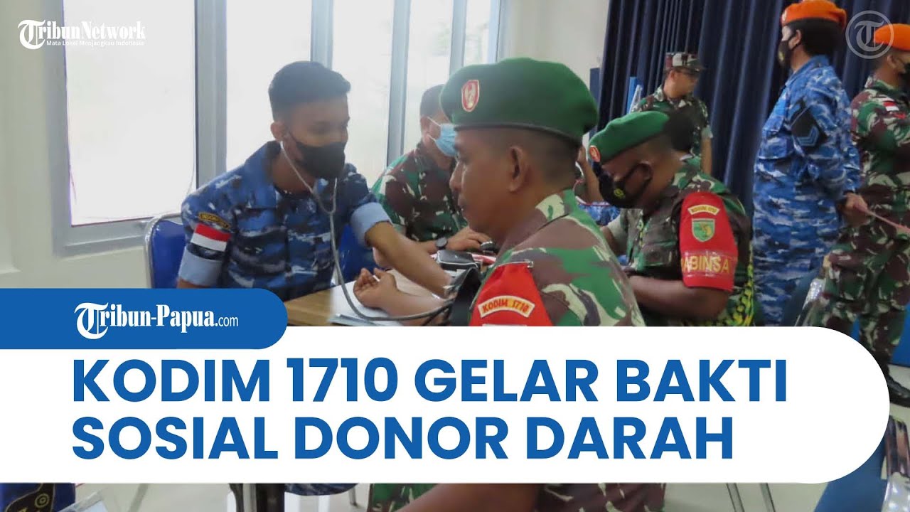 Bersama PMI, Kodim 1710/Mimika Gelar Bakti Sosial Donor Darah untuk Sambut HUT ke-77 TNI ...