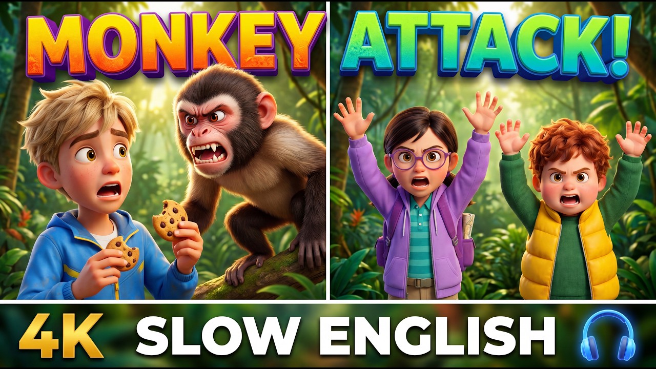 Angry Monkey Attack! 🐒💨 Daily English - 3D Animated Stories - LingoTrio