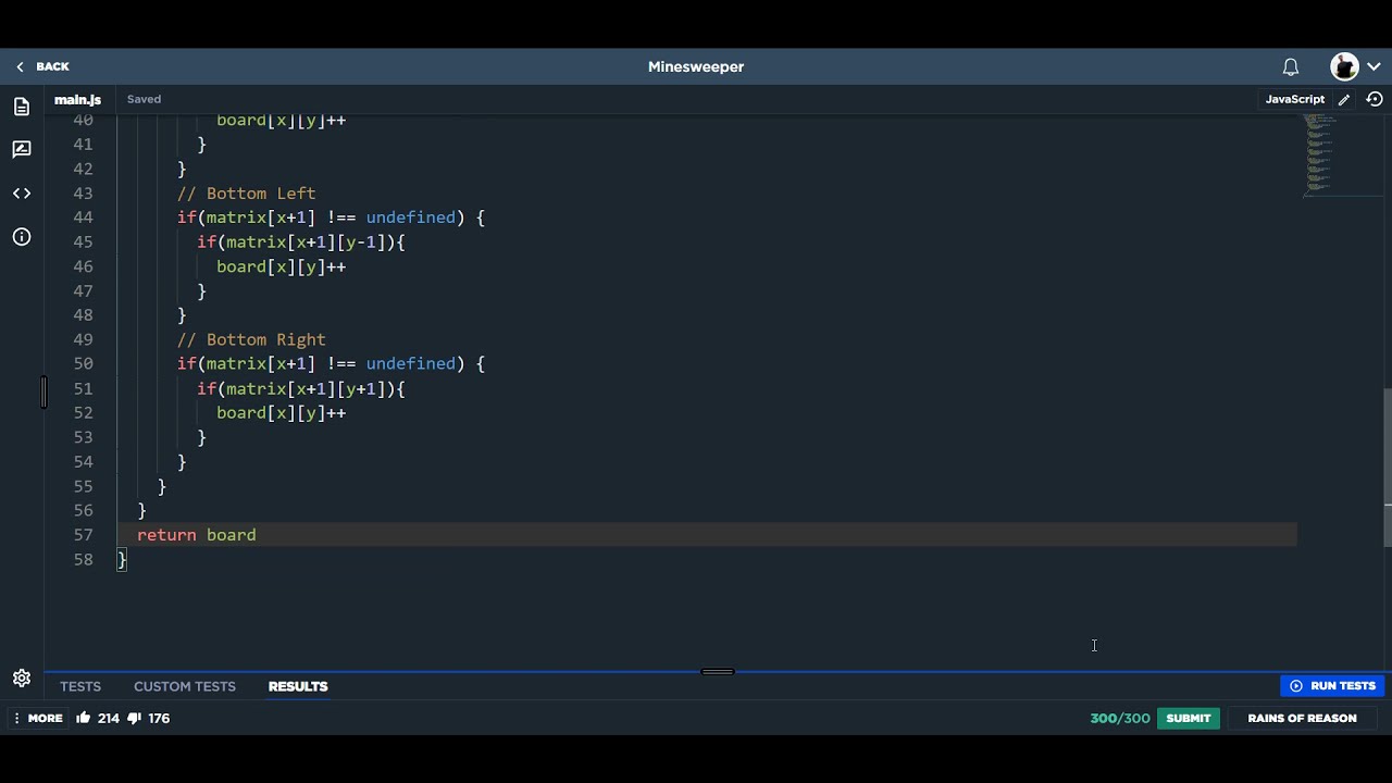 Minesweeper - Javascript - Code Signal