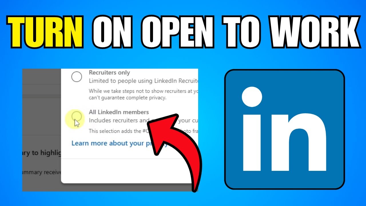 How To Turn On Open to Work on LinkedIn - New Method