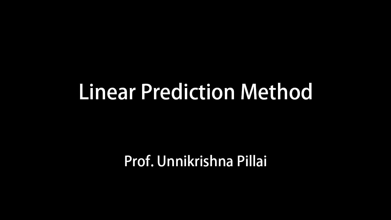 Pillai: Linear Prediction Method