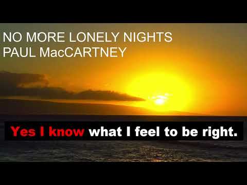 NO MORE LONELY NIGHTS karaoke PAUL McCARTNEY