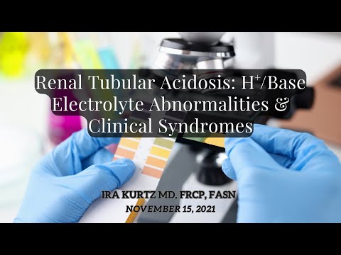 Renal Tubular Acidosis: H+/Base Electrolyte Abnormalities & Clinical Syndromes | Ira Kurtz, MD