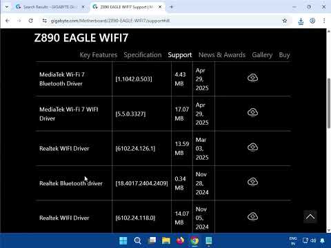 Download & Install Wi-Fi Driver for Z890 EAGLE WIFI7 (Windows 10/11)