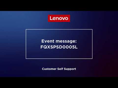 Event message: FQXSPSD0005L