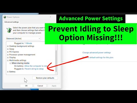 When Sharing Media - Prevent Idling to Sleep Missing from Multimedia Settings in Windows 10/11