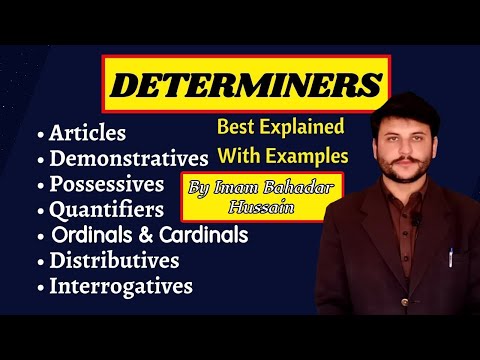Determiners In English Grammar | Types Of Determiners | In Hindi/Urdu By Imam Hussain Bahadar