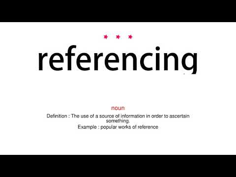 How to pronounce referencing - Vocab Today