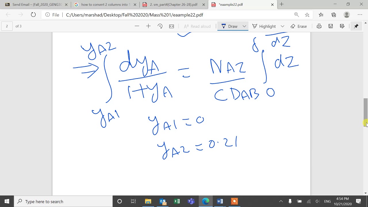 Mass Transfer Example Two