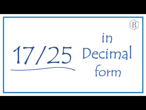 17/25 as a Decimal