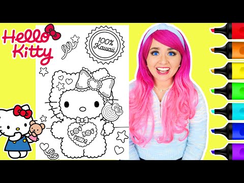 Coloring Hello Kitty Kawaii Coloring Page | Ohuhu Art Markers