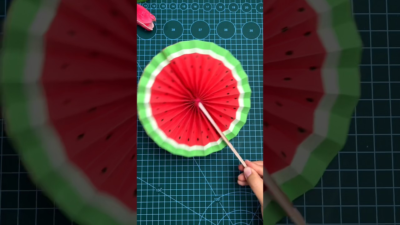 Easy DIY Watermelon Fan with Leftover Popsicle Sticks