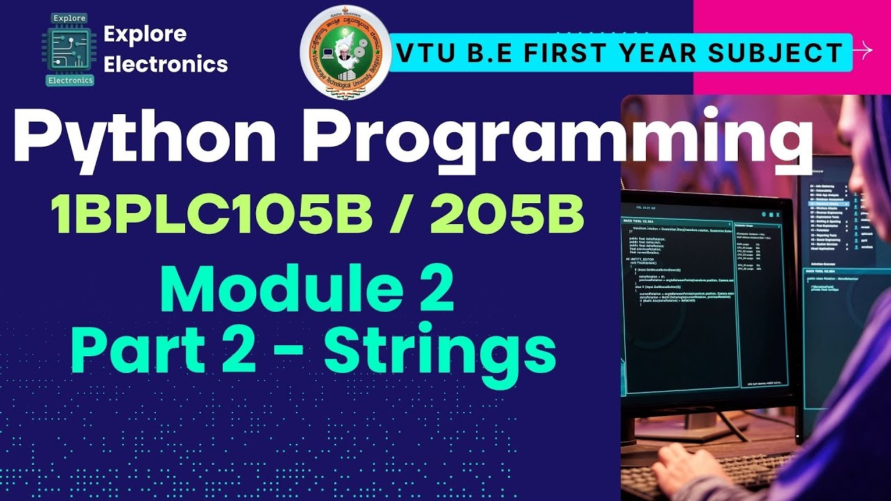 Module 2 Part 2 Strings in python 🎓 VTU 1st sem Python Programming