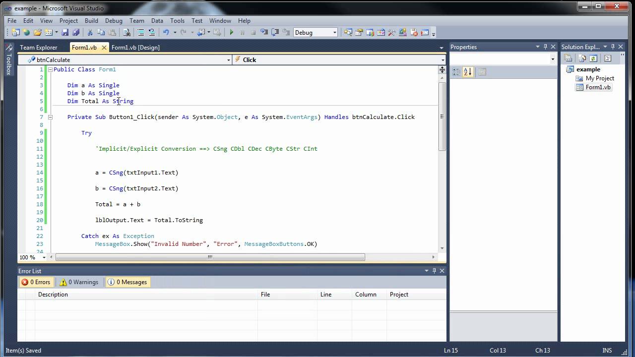 Visual Basic Tutorial 6 - Data Type Conversion and Formatting Numbers
