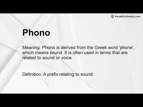 Phono Meaning