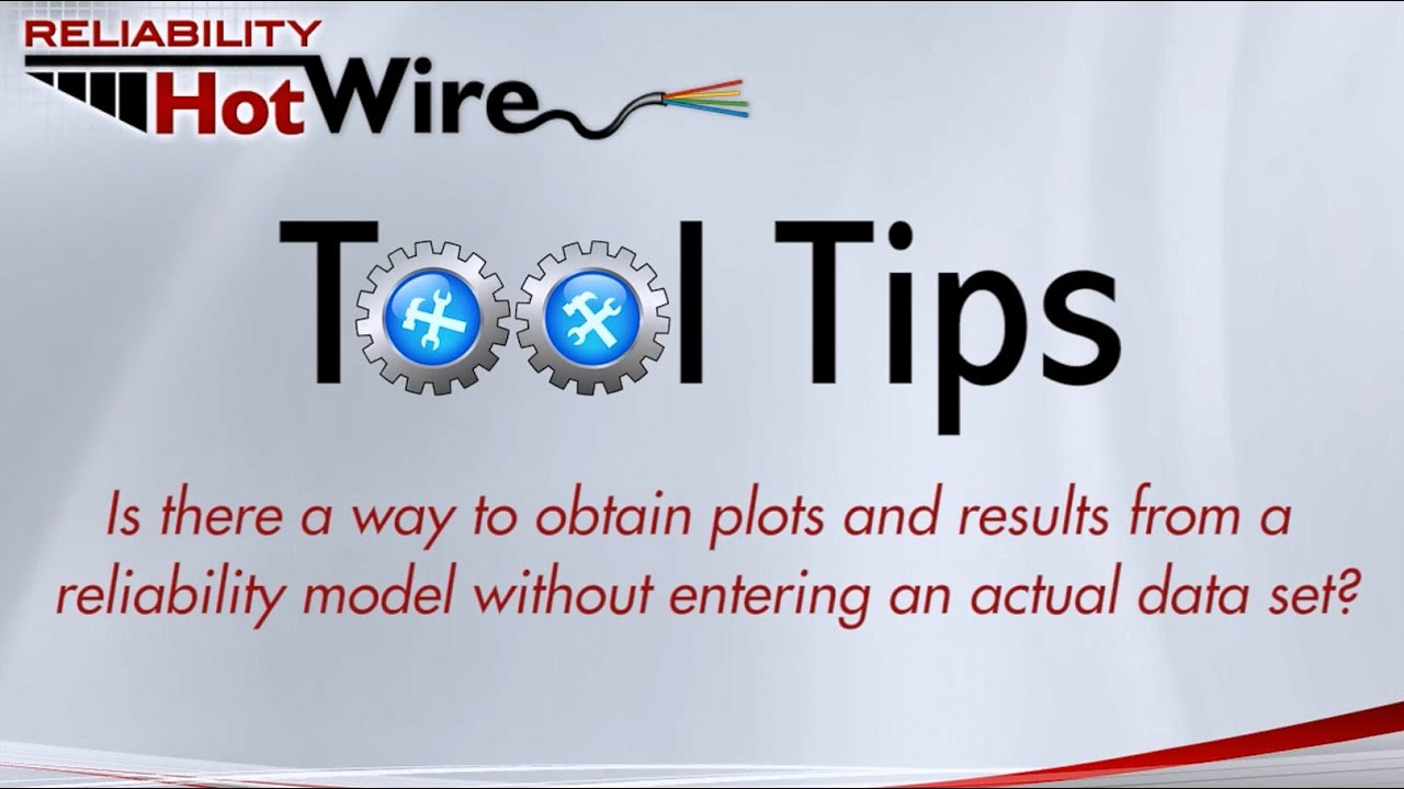 Software Tool Tip: Obtaining Plots and Results from a Reliability Model